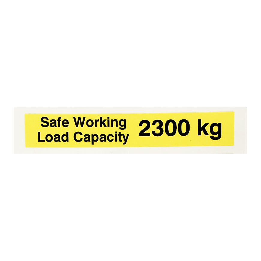 Safe Working Load SWL 2300kg Pallet Truck Weight Capacity Safety Warni ...